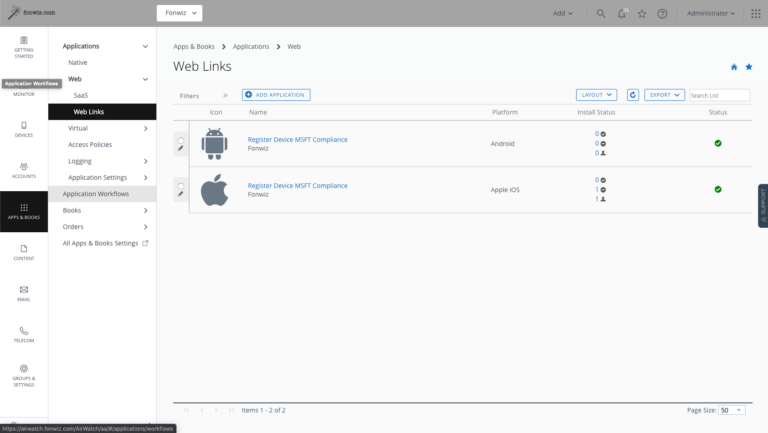 Workspace One UEM 3rd party compliance integration - Microsoft Graph API