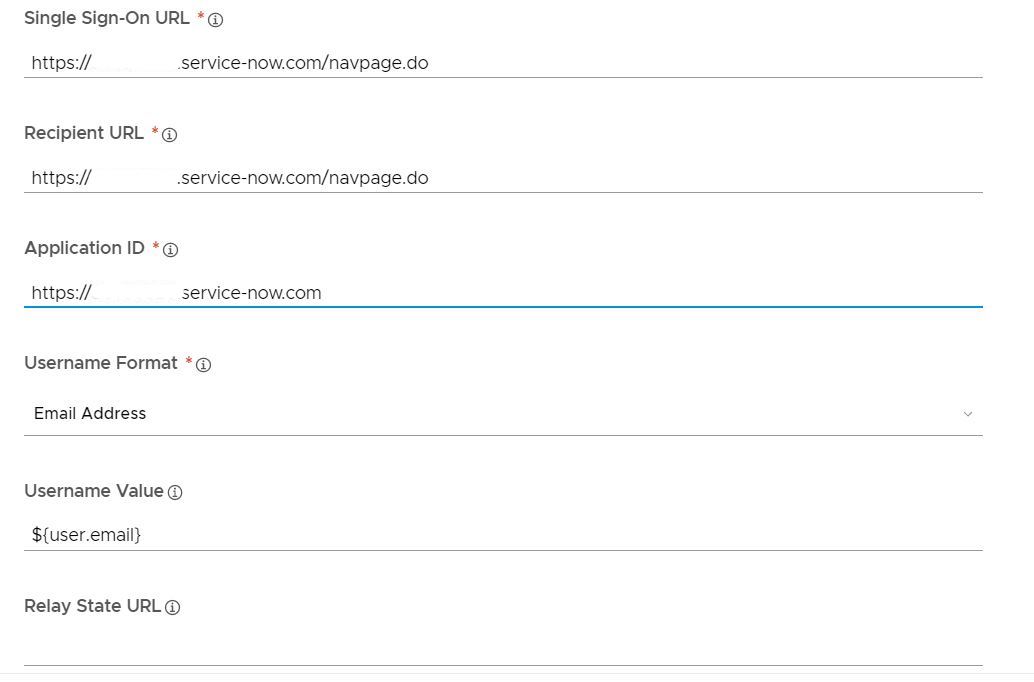 Configure ServiceNow SSO with Workspace ONE Access - Digital Workspace