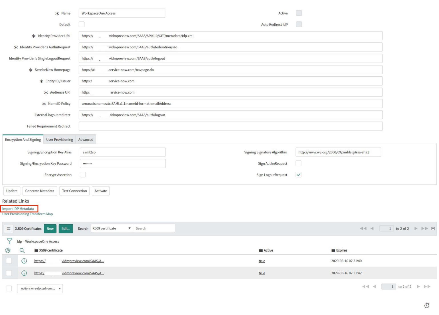 Configure ServiceNow SSO with Workspace ONE Access - Digital Workspace