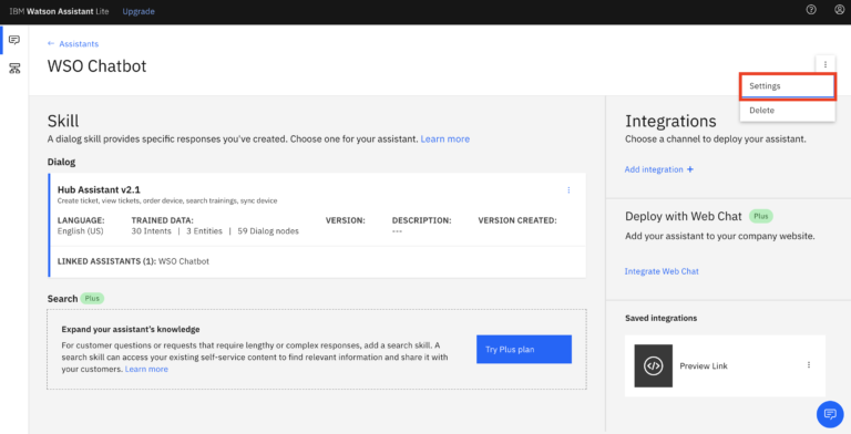 Configuring IBM Watson - Digital Workspace