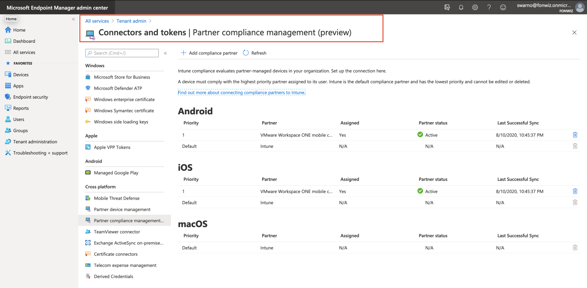 Workspace One UEM 3rd party compliance integration - Microsoft Graph API