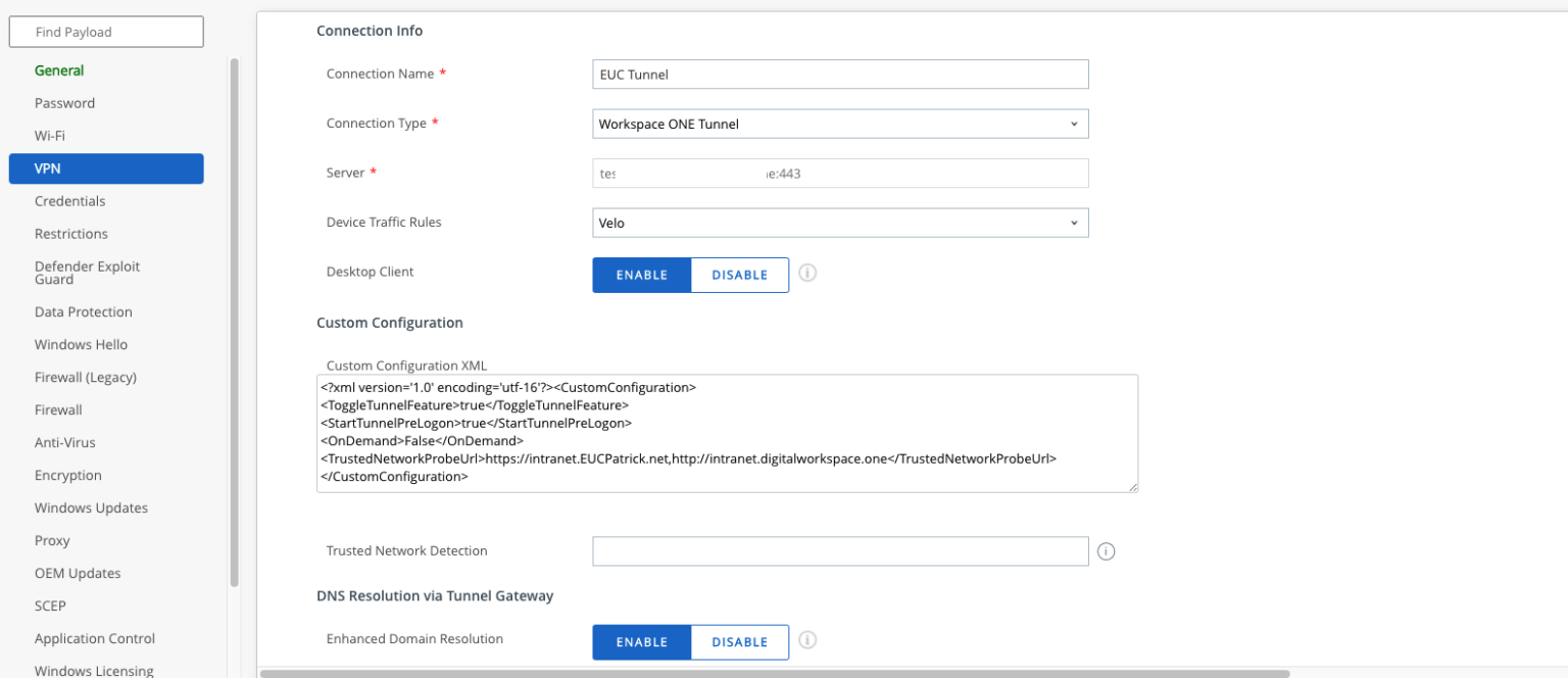 Workspace ONE Tunnel for Windows 10 Custom Configurations Overview ...