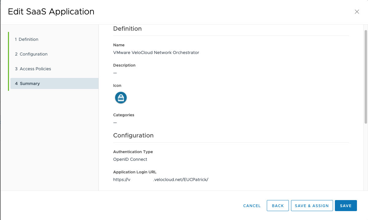 Omnissa WS1 Access Integration for VMware SD-WAN VeloCloud Orchestrator ...