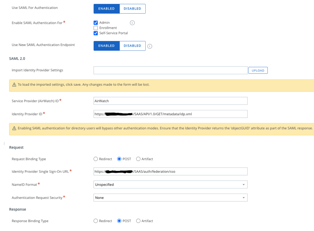 SSO to Workspace ONE UEM SSP and Admin console using IBM/Novell ...