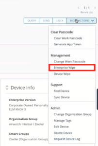 Android COPE - Enterprise Wipe Functionality - Digital Workspace