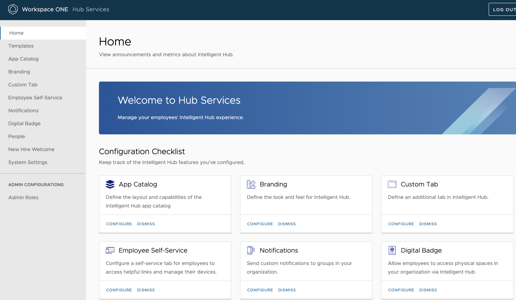 How to activate Hub Services - Digital Workspace