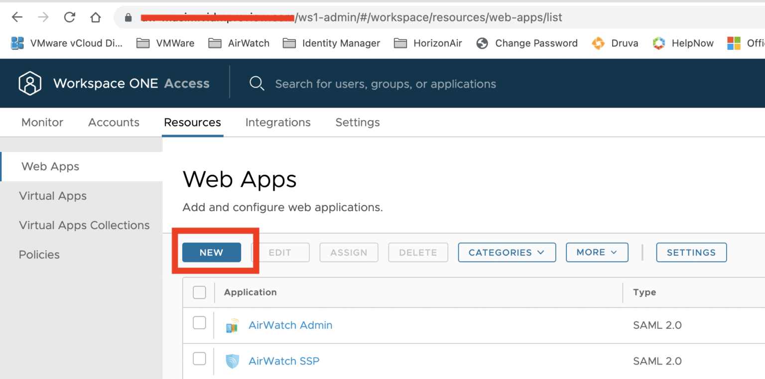 VMware Workspace ONE Access SAML SSO - Digital Workspace